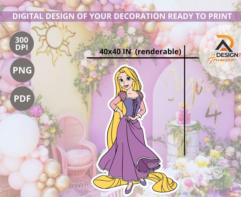 Tangled Rapunzel Cutout, Tangled Party Decoration Theme, Birthday Party ...