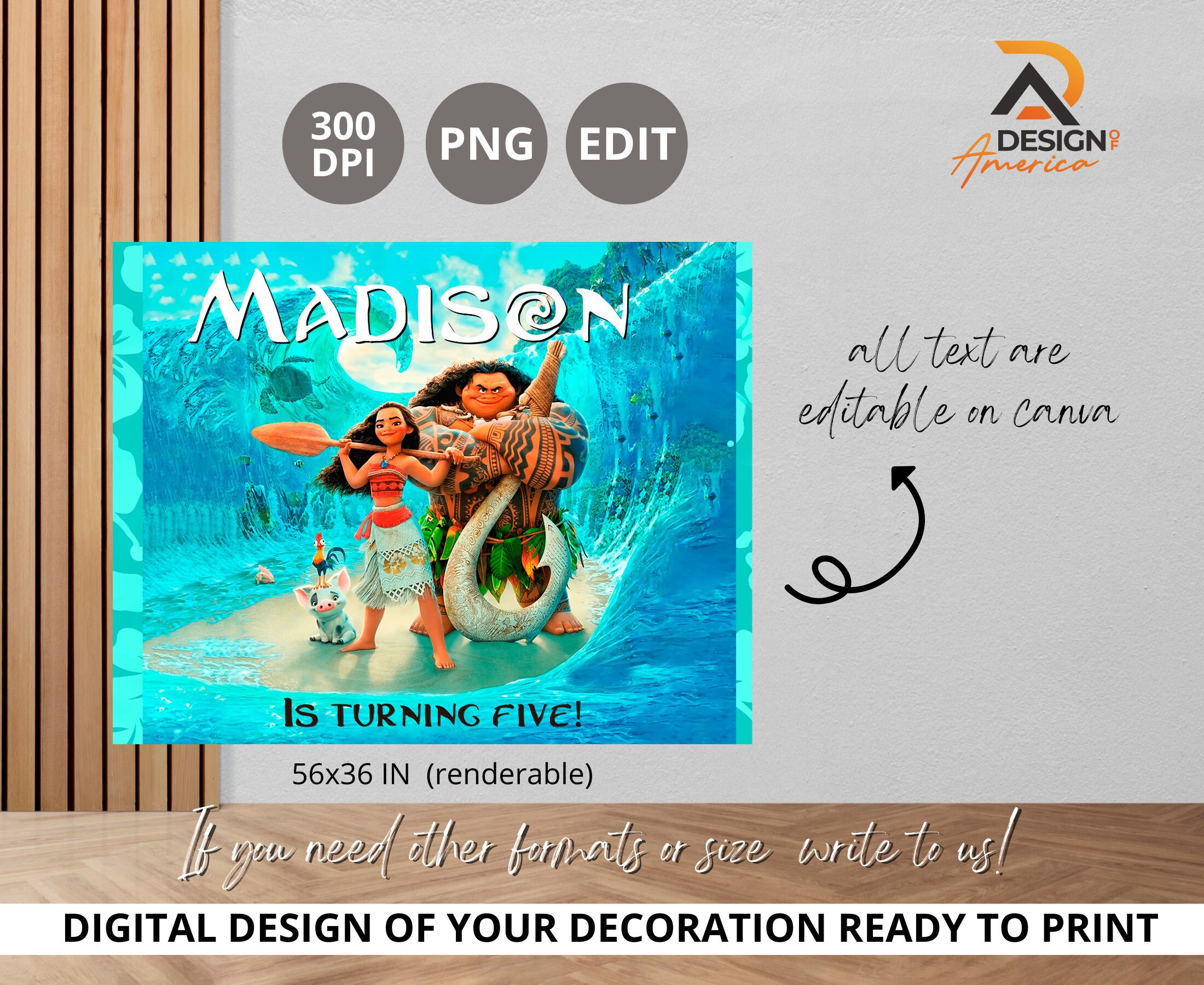 Moana Backdrop, Moana Banner, Moana Printable Backdrop, DIGITAL FILE ...