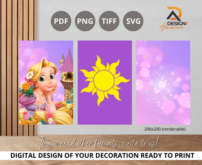 Backdrop Rapunzel Tangled Rapunzel Tangled Birthday Party Decor ...