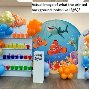 Nemo Fish Decoration Circle Backdrop Birthday Party Custom Background ...