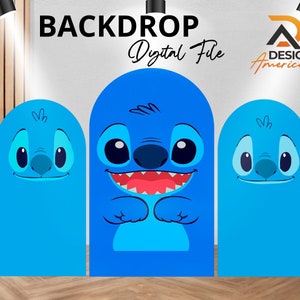 Backdrop Stitch - Stitch Birthday Party Decor, Stitch Cutout Decor ...