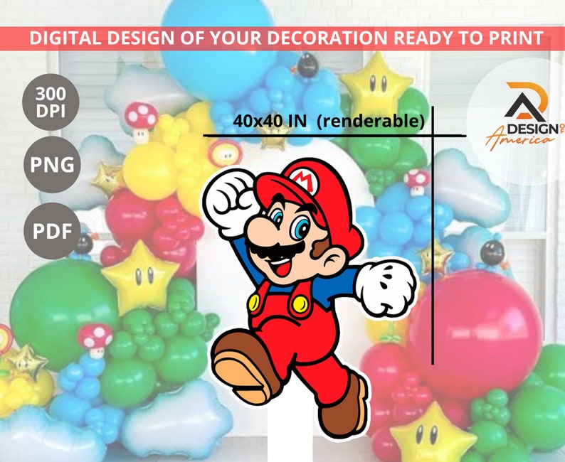 Super Mario Bros - Cutout, Super Mario Bros Party Decoration Theme ...