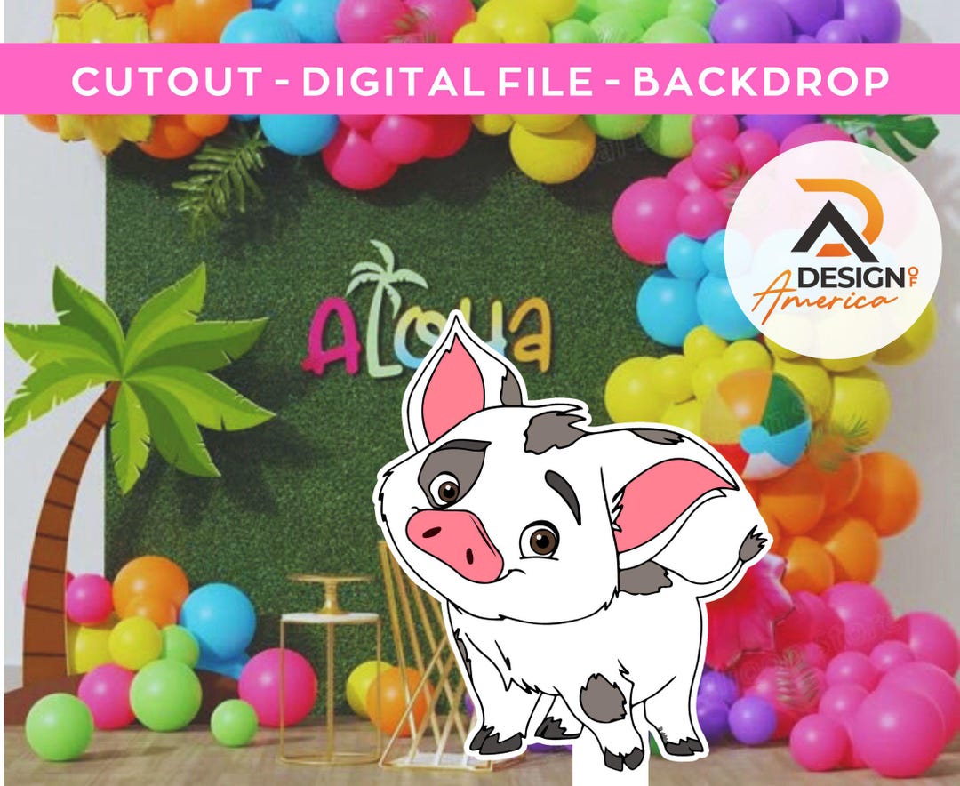 Piggy Pua - Moana Cutout, Baby Moana Cutout Decor, Moana Party ...