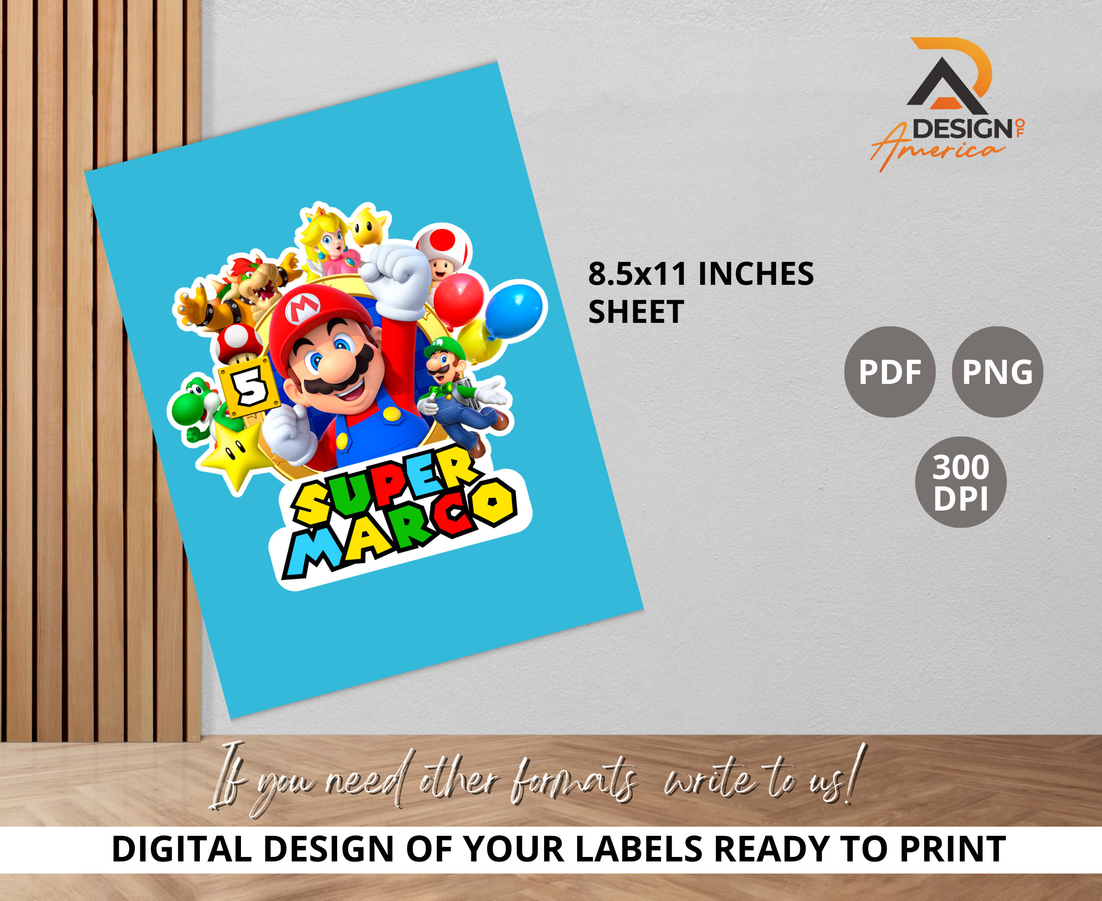 Super Mario Personalized Cake Topper | Super Mario Birthday Party ...