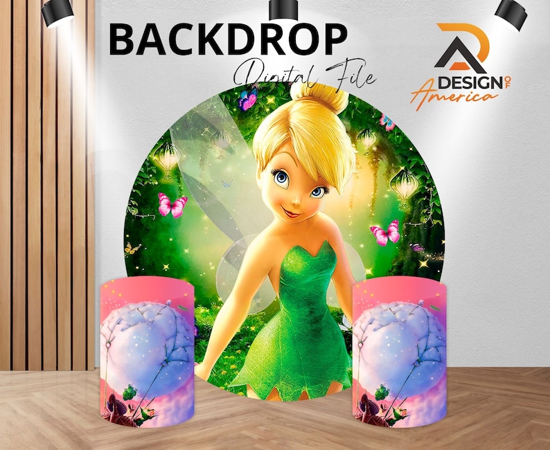 Backdrop Tinker Bell - Tinker Bell Birthday Party Decor, Tinker Bell ...