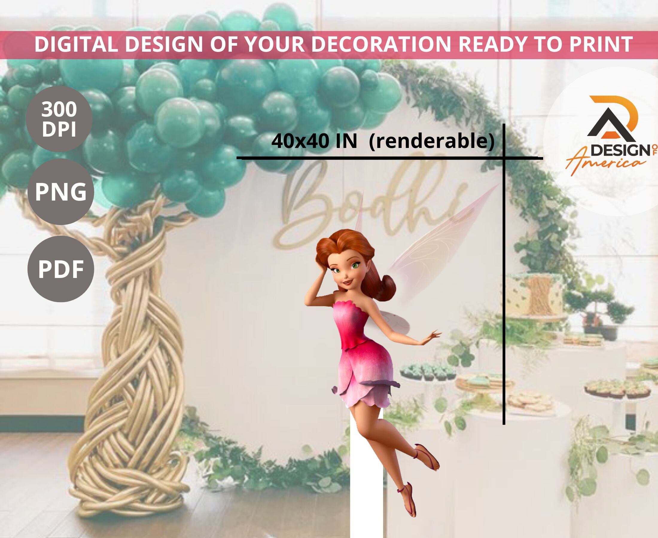 Rosetta - Tinker Bell - Cutout, Party Decoration Rosetta Theme ...