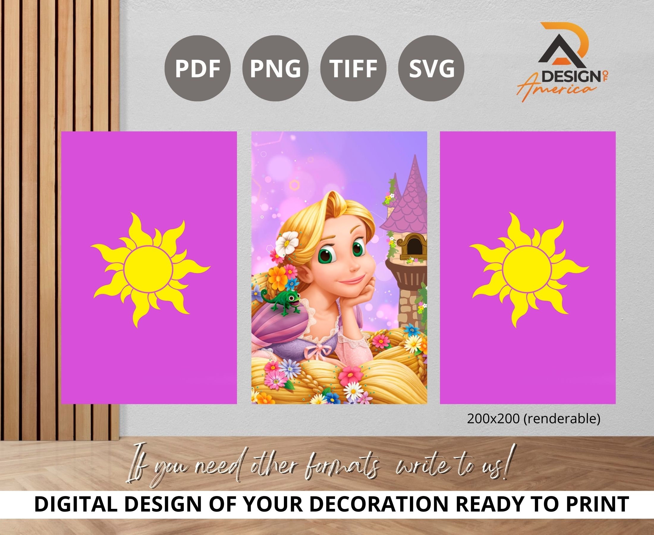 Backdrop Tangled Rapunzel - Tangled Rapunzel Birthday Party Decor ...