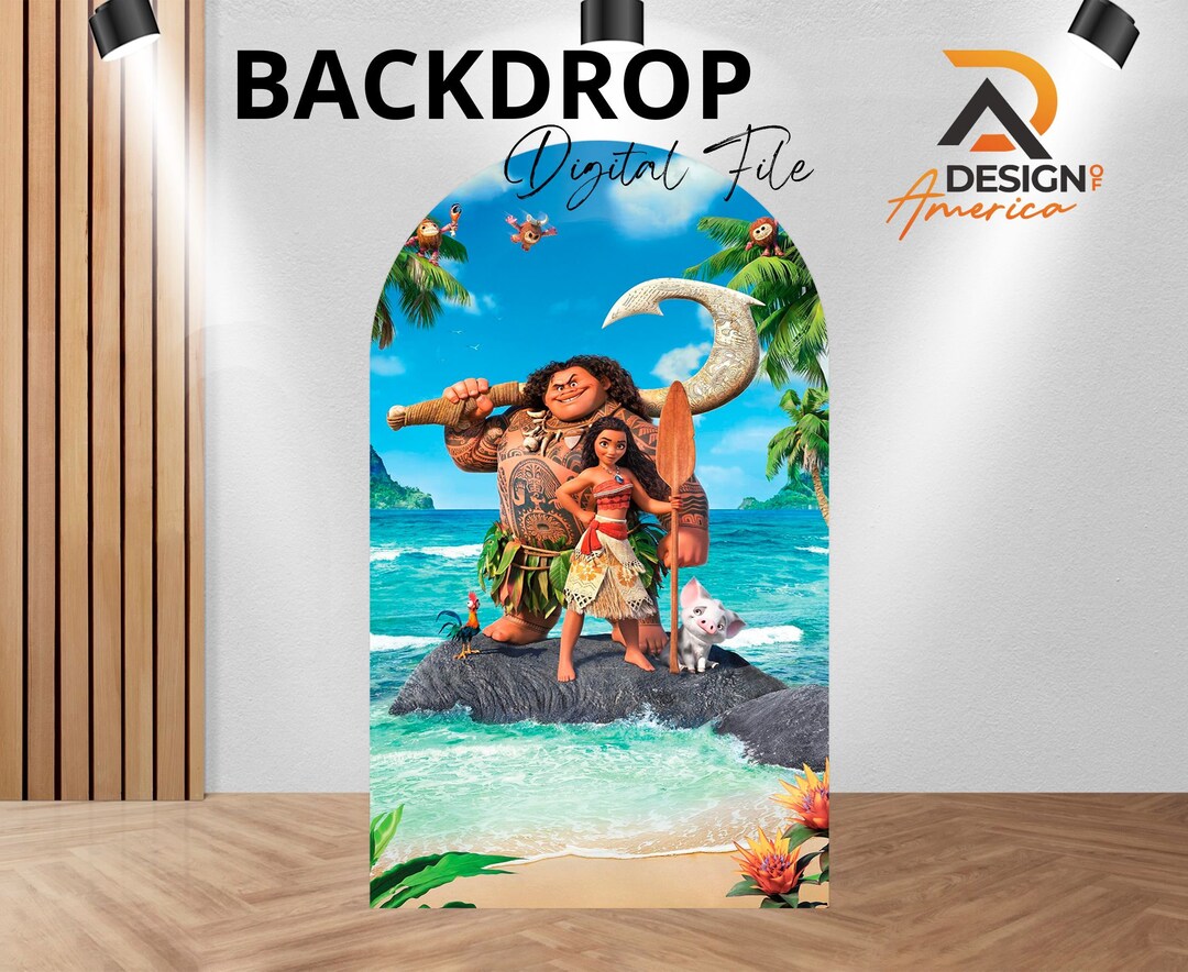 Moana Theme Backdrop Children Photography Backdrop Moana Decoration ...