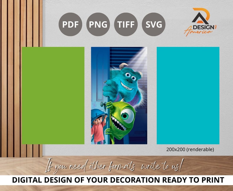 Backdrop Monster Inc - Monster Inc Birthday Party Decor, Monster Inc ...
