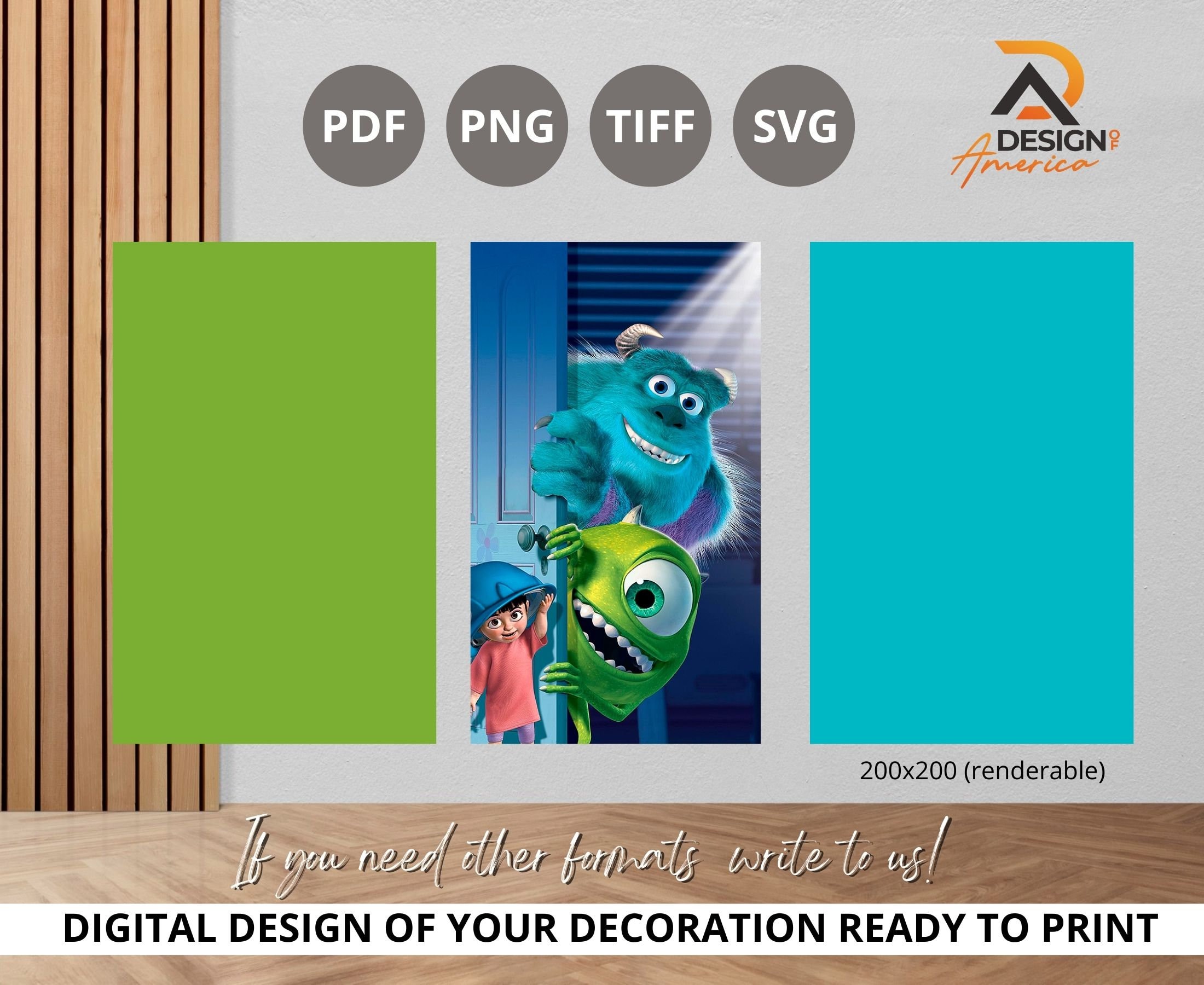Backdrop Monster Inc - Monster Inc Birthday Party Decor, Monster Inc ...