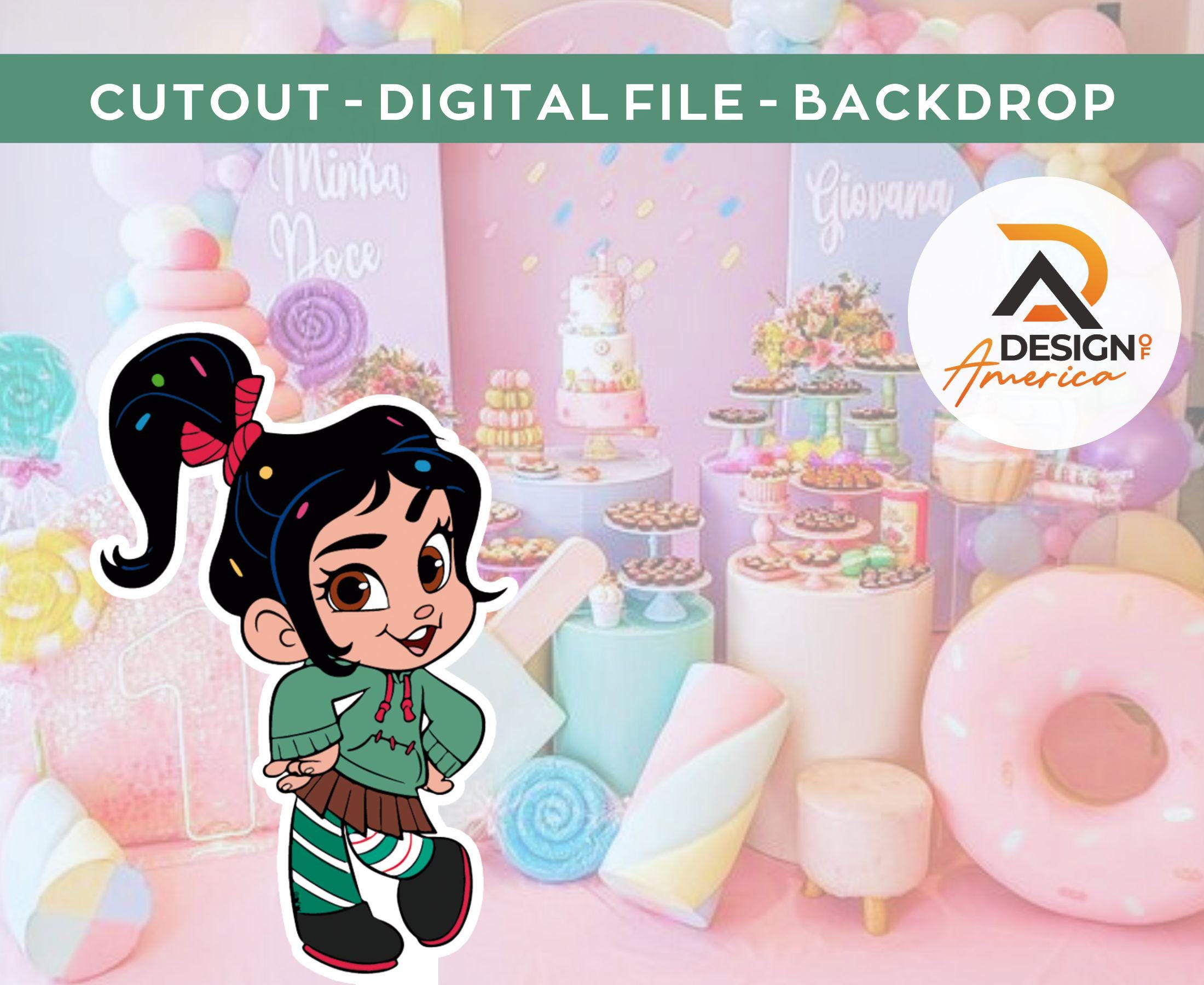 Vanellope - Wreck-it Ralph - Cutout, Party Decoration Theme, Birthday ...