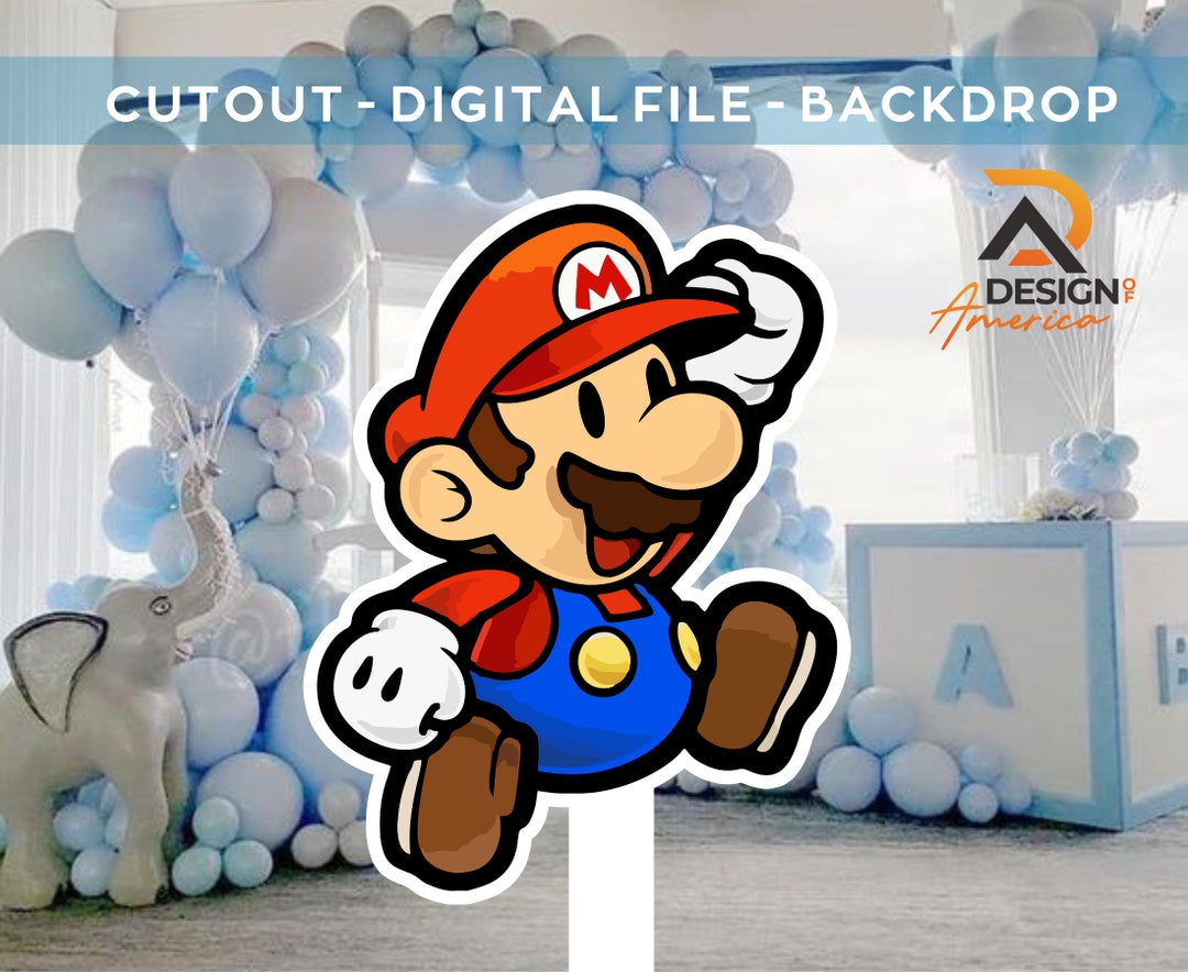 BIG DECOR - CUTOUT Mario Cartoon - Digital File - Decor Backdrops ...