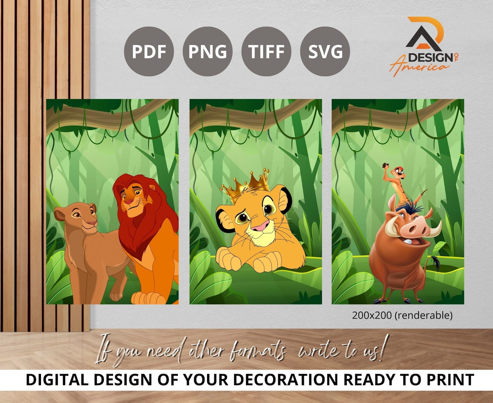 Backdrop the Lion King - Simba Birthday Party Decor, Cutout Decor ...