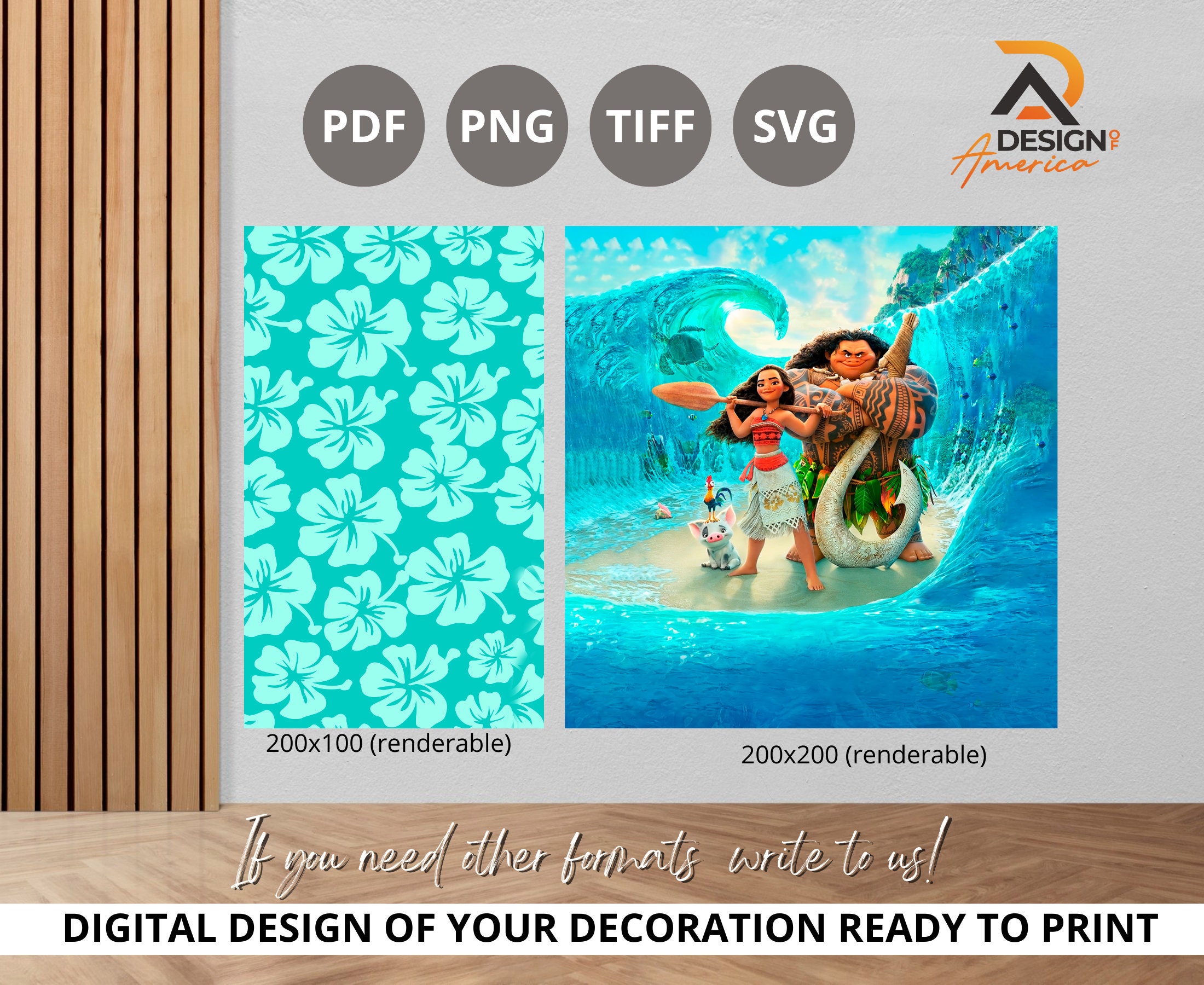 Moana Backdrops Prop Cutout Bundle Template Party Decor Business ...