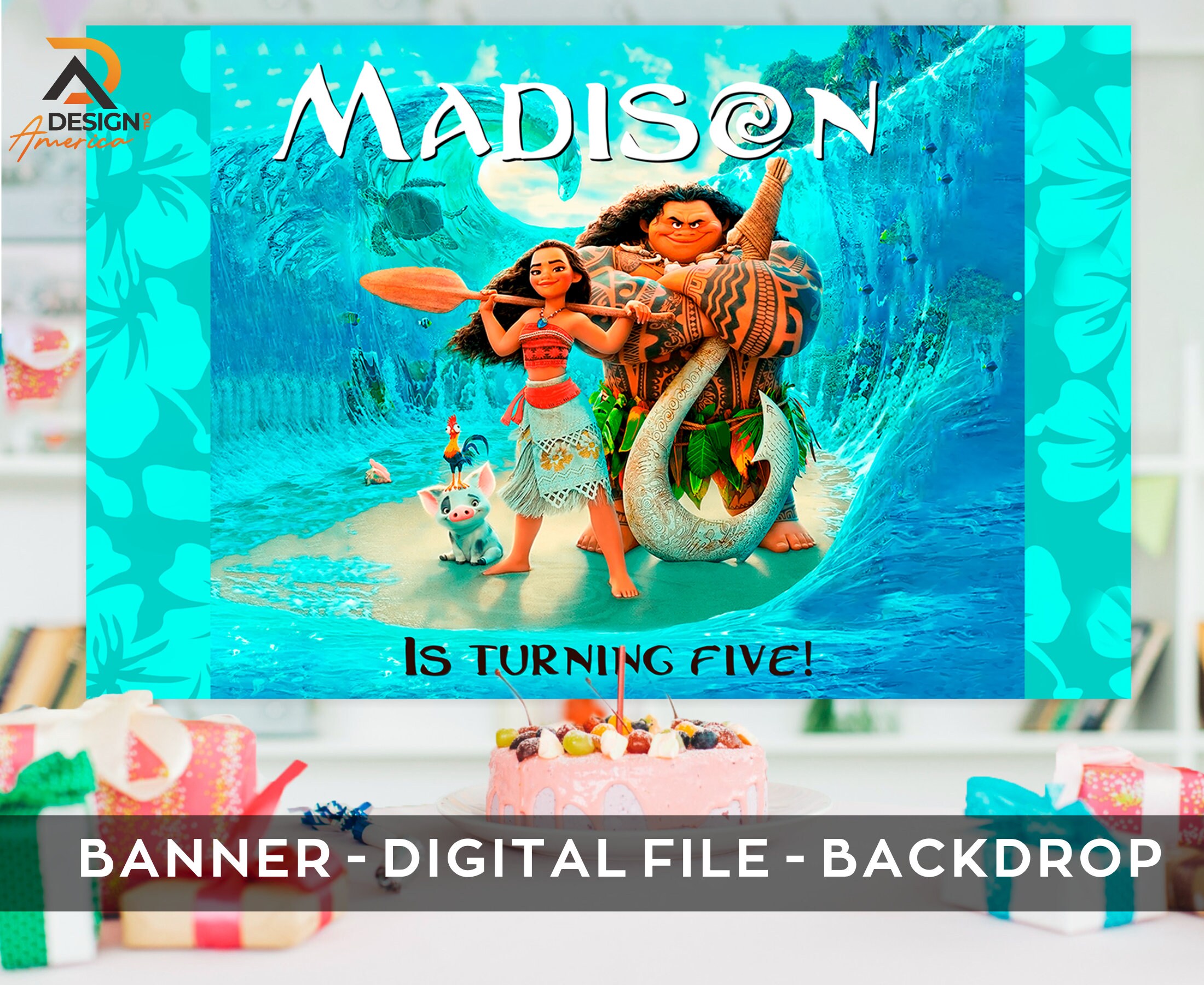 Moana Backdrop, Moana Banner, Moana Printable Backdrop, DIGITAL FILE ...