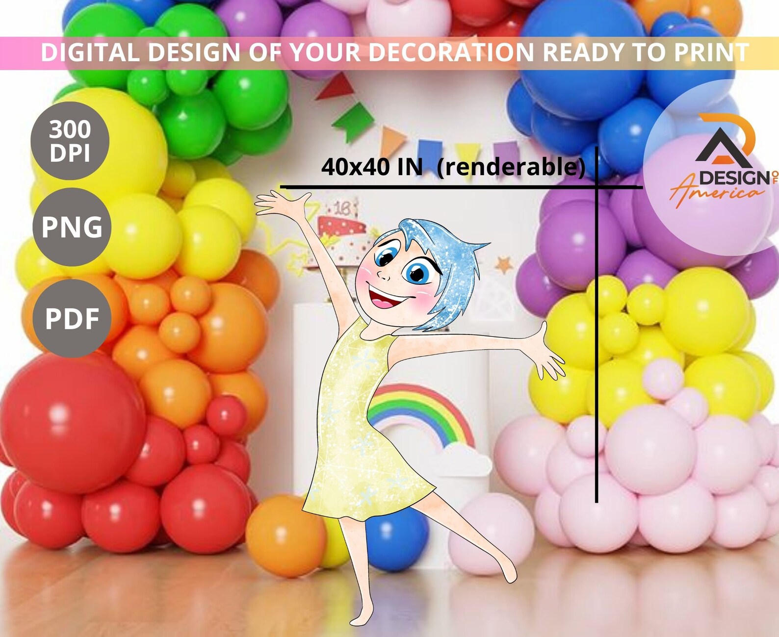 Joy From Inside Out Cutout, Inside Out Decor, Inside Out Decor Theme ...