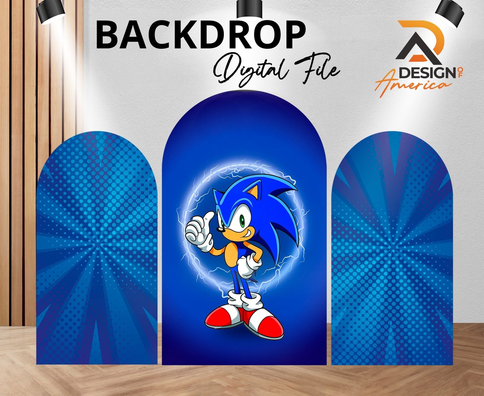 Backdrop Sonic - Sonic Birthday Party Decor, Sonic Cutout Decor Digital ...