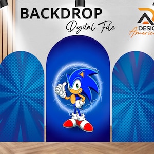 Backdrop Sonic - Sonic Birthday Party Decor, Sonic Cutout Decor Digital ...