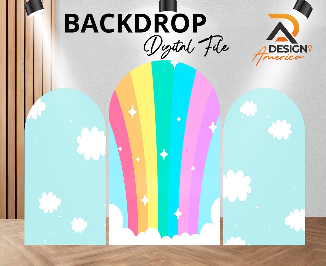 Backdrop Rainbow Rainbow Birthday Party Decor Rainbow Cutout Decor
