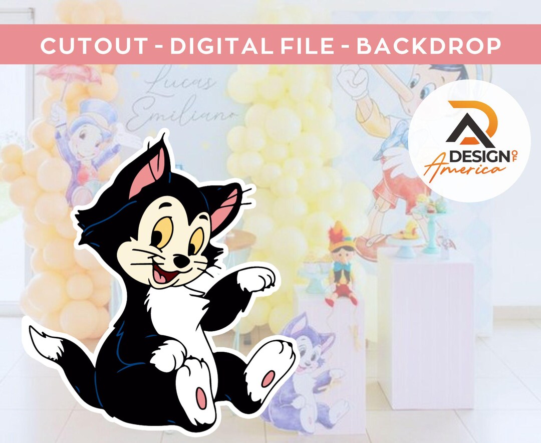 Pinocchio Figaro Kitten- Cutout, Party Decoration Pinocchio Theme ...