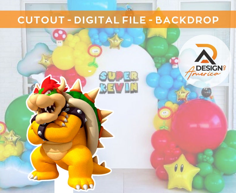 Bowser Cutout, Super Mario Bros Party Decoration Theme, Birthday Party ...