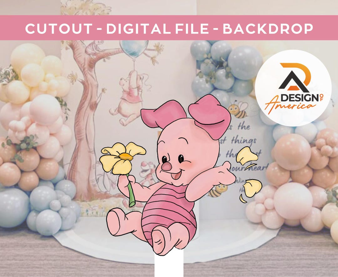 Piglet Winnie the Pooh - Cutout, Party Decoration Piglet Theme ...