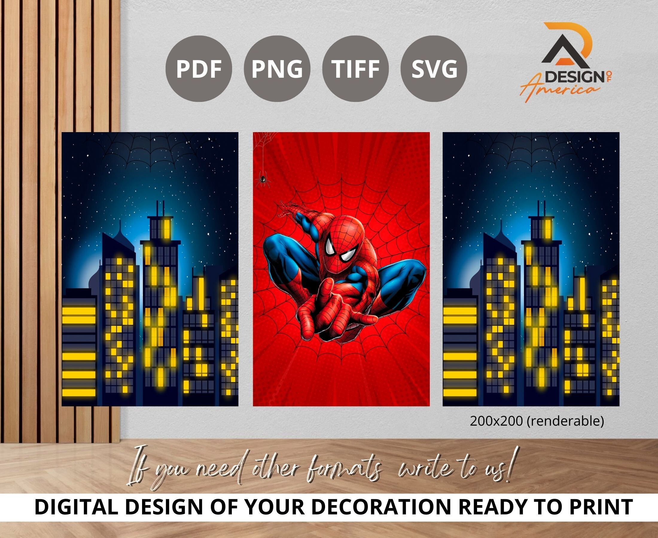 Backdrop Spiderman - Birthday Party Decor, Spiderman Cutout Decor ...