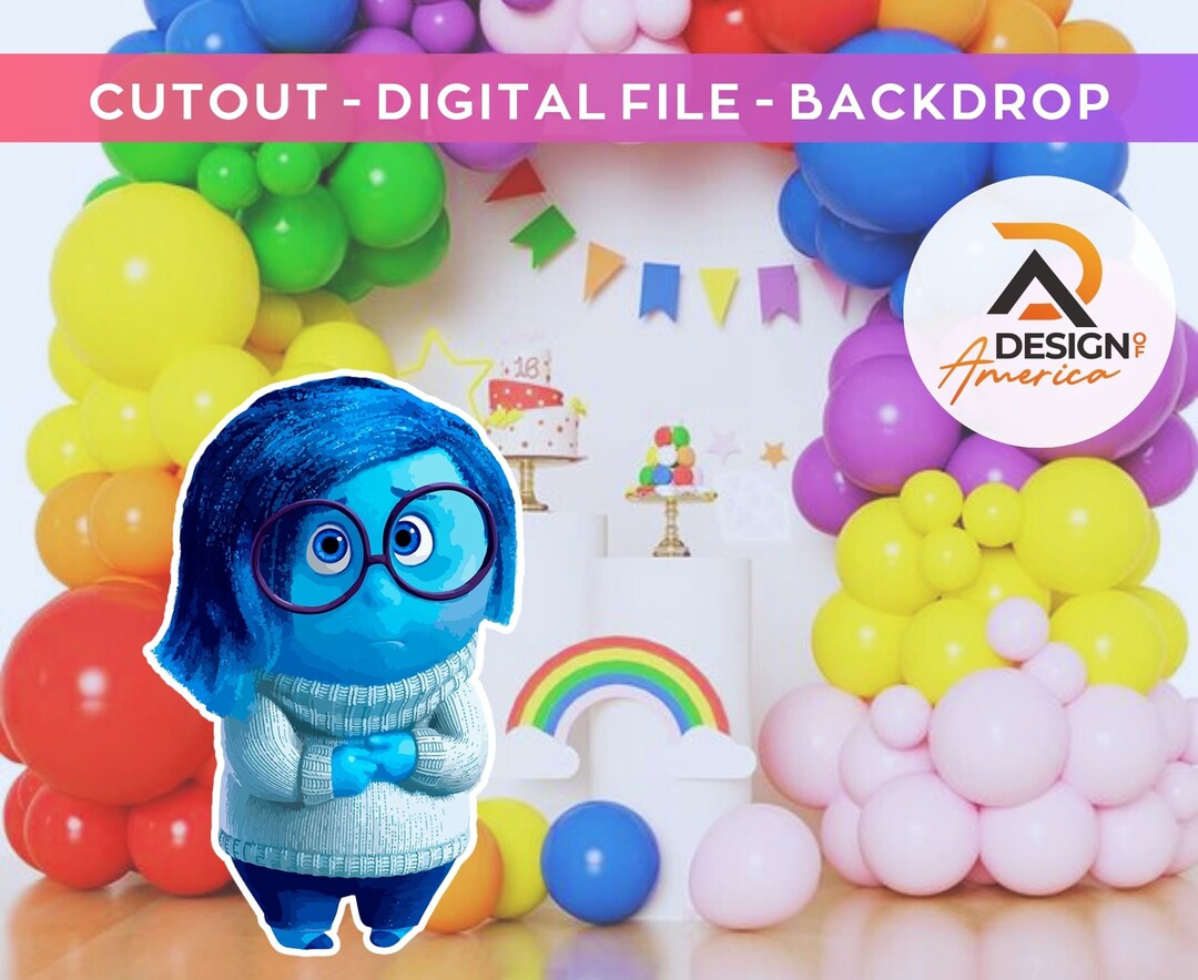 Inside Out Sadness Cutout, Inside Out Decoration, Inside Out Decoration ...