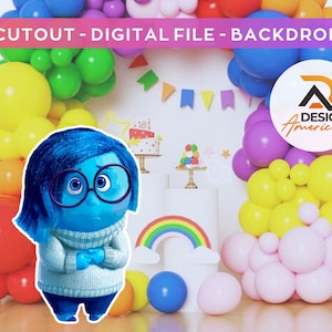 Inside Out Sadness Cutout, Inside Out Decoration, Inside Out Decoration ...