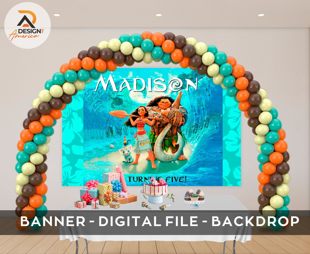 Moana Backdrop, Moana Banner, Moana Printable Backdrop, DIGITAL FILE ...