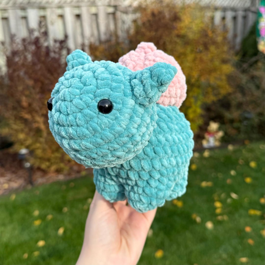Bulbasaur Pink Flower Bulb Pokemon Crochet Amigurumi Plushie - Etsy