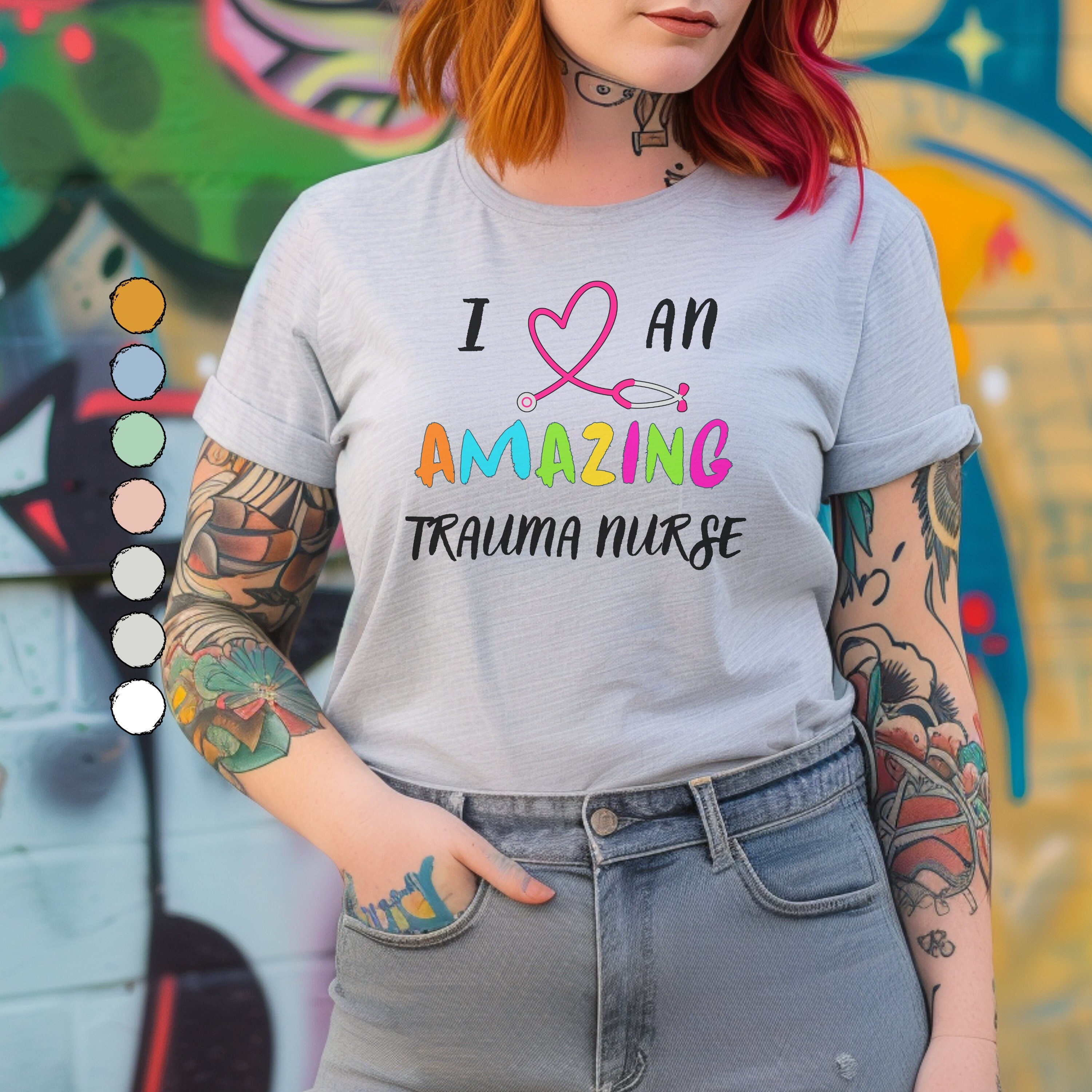 Cute I Love an Love Amazing Trauma Nurse T-shirt, Proud Mom Dad Husband ...