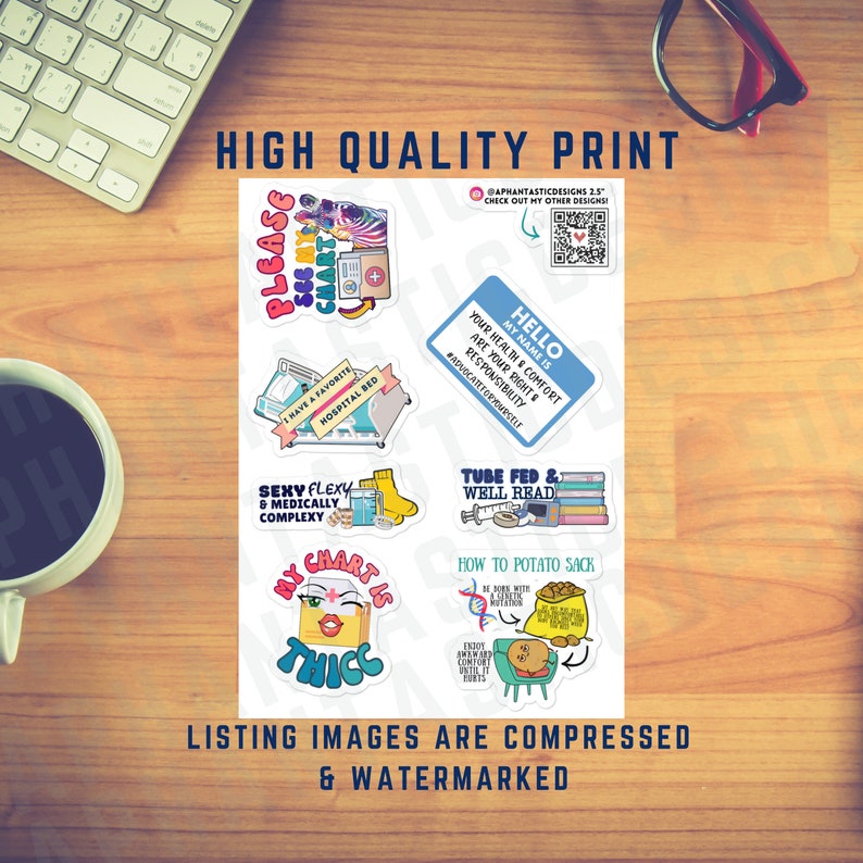 2.5 Inch Stickerbomb Sheet Feeding Tube Decal 7 Stickers Chronic ...