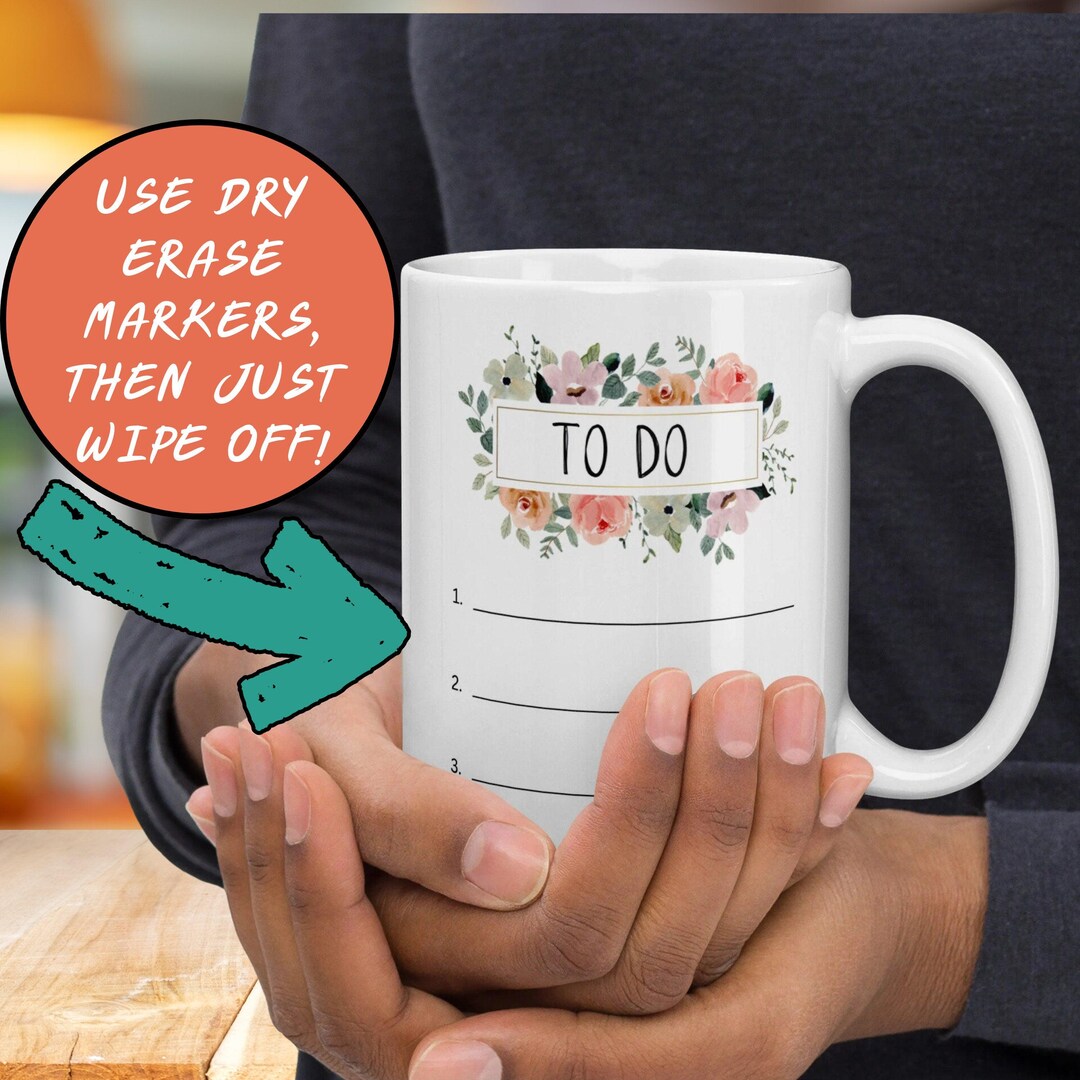 Write in to Do List White Glossy Mug Dry Erase Mug Office Work Wfh ...