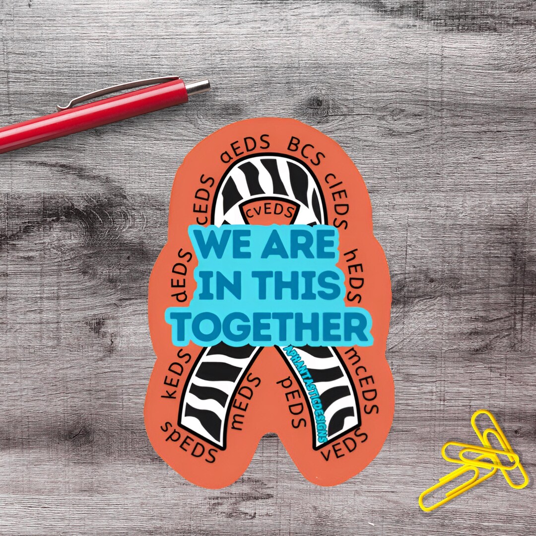 2-6 Inch Ehlers Danlos Awareness Ribbon Heds EDS Veds | Vinyl Sticker ...