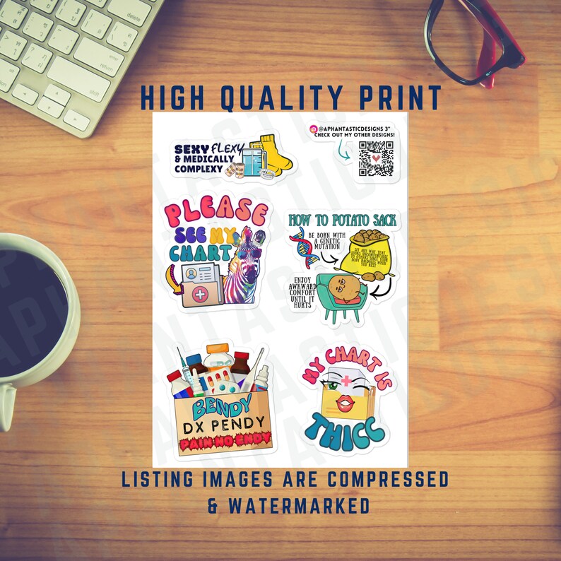 3 Inch Stickerbomb Sheet Decal Ehlers Danlos Chronic Illness 5 Stickers ...