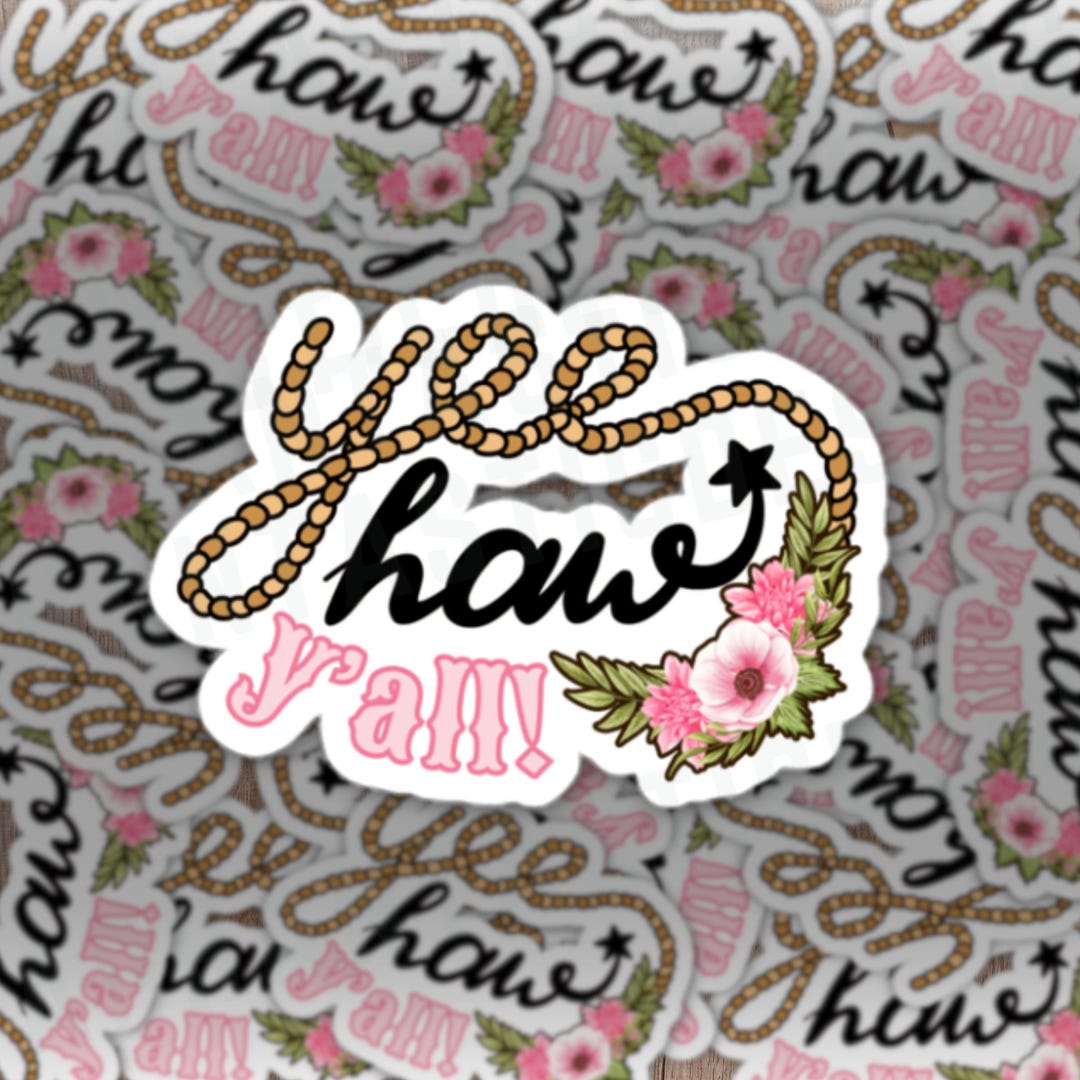 Unique Decal FSTRACKING Cute Yee Haw Ya'll Sticker Country Western ...