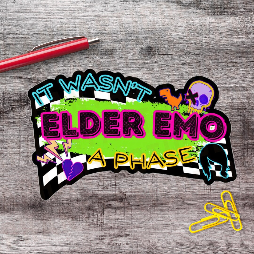 2-6 Inch Funny Vinyl Elder Emo Forever Sticker Y2K Scene Decal Never A ...
