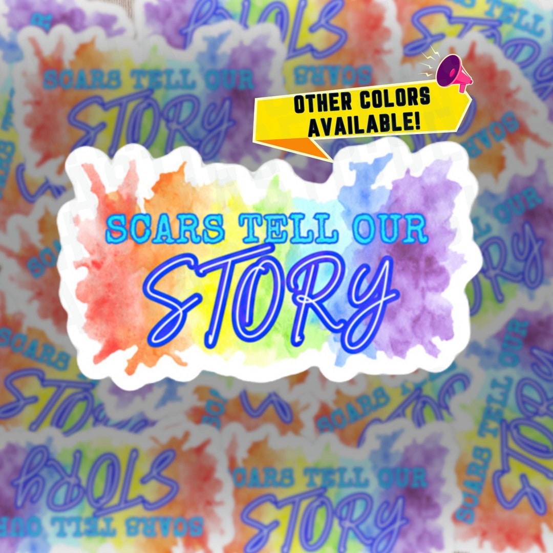 Original Decal Cute Rainbow Recovery Survival Sticker Scars Life Story ...