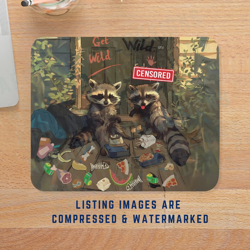 Cute Raccoon NSFW Mouse Pad, Trashpanda Mousepad Office Funny Trash ...