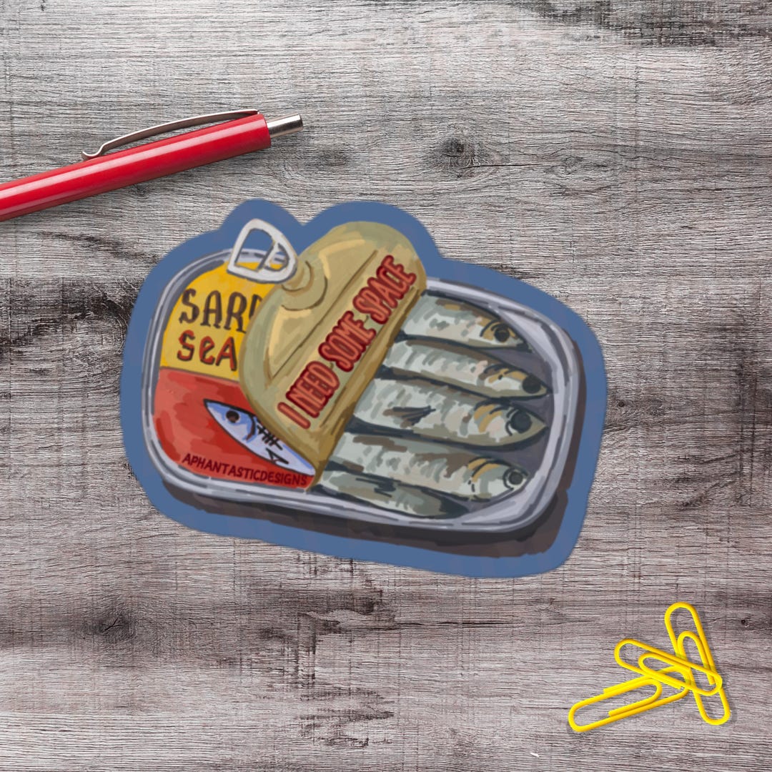 2"-6" Funny Sardine Sticker 1–250 Count Vinyl Sticker Pack Emotional ...