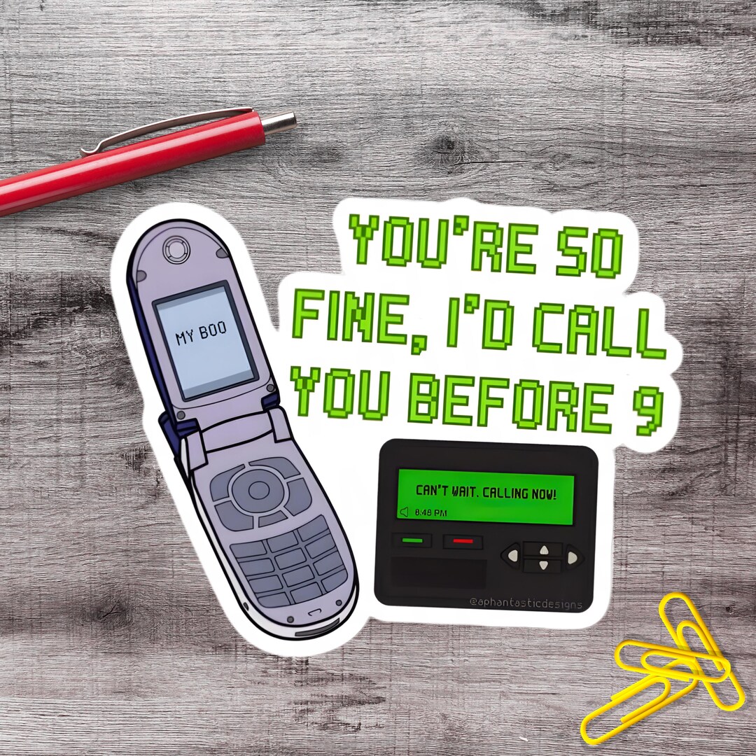 2-6 Inch Funny Nostalgic Y2K Cell Phone Pager 1900s Millennial Gen X ...