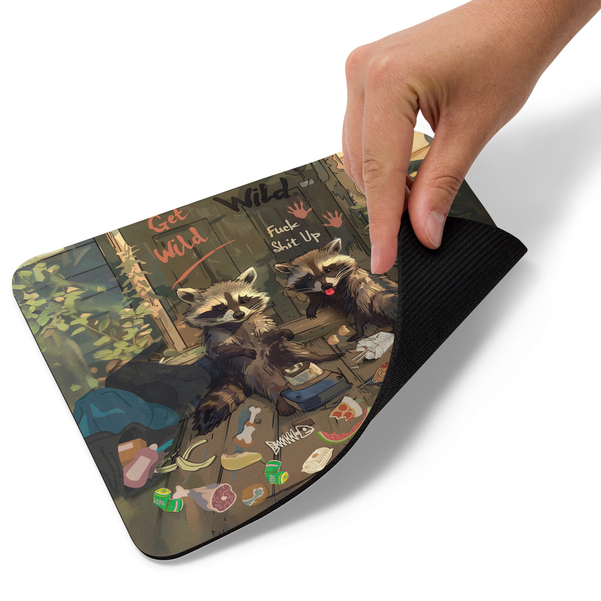 Cute Raccoon NSFW Mouse Pad, Trashpanda Mousepad Office Funny Trash ...