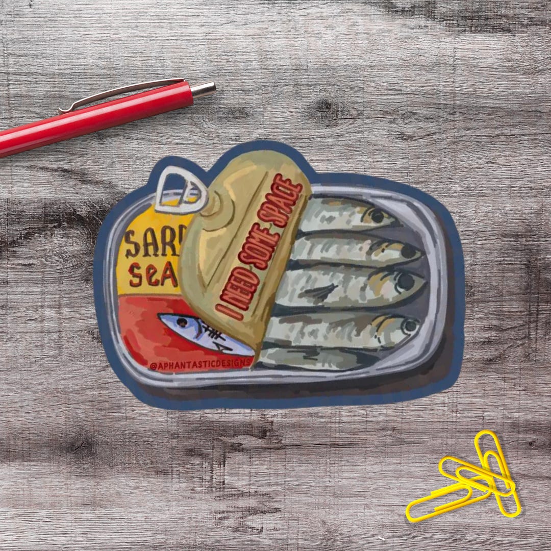 Fish Tin Sticker Sardine Sticker Singles & 5-250 Ct Pack Emotional ...