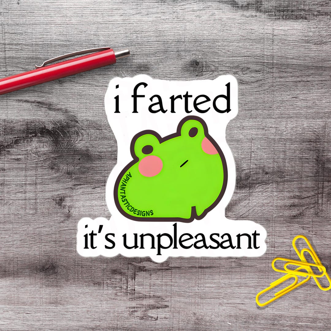 2-6 Inch Funny Kawaii Frog Sweet Fart Froggie Decal Gross Rude Gift ...