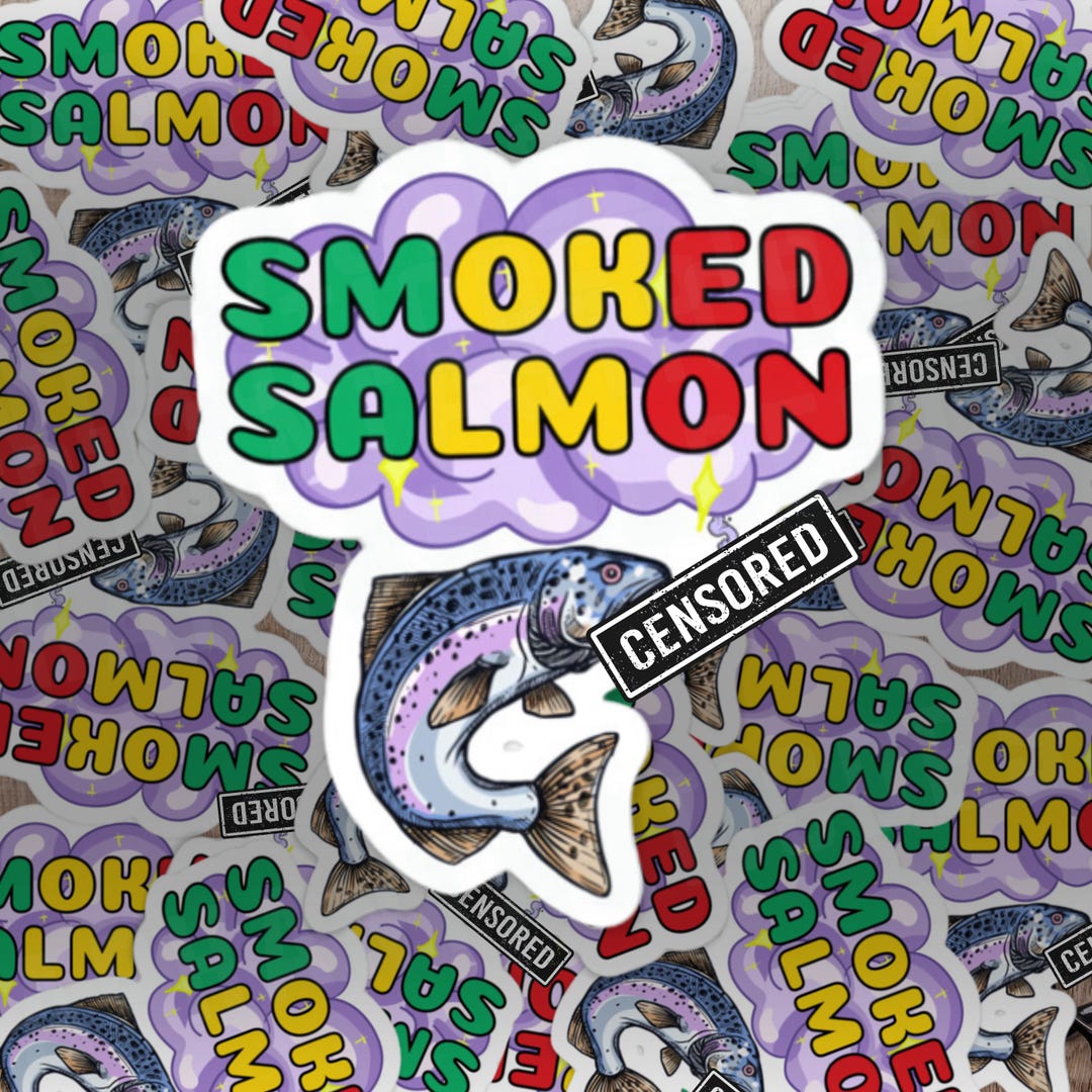 NSFW Fish 420 Sticker Smoked Salmon Sticker Singles & 5-250 Count Funny ...