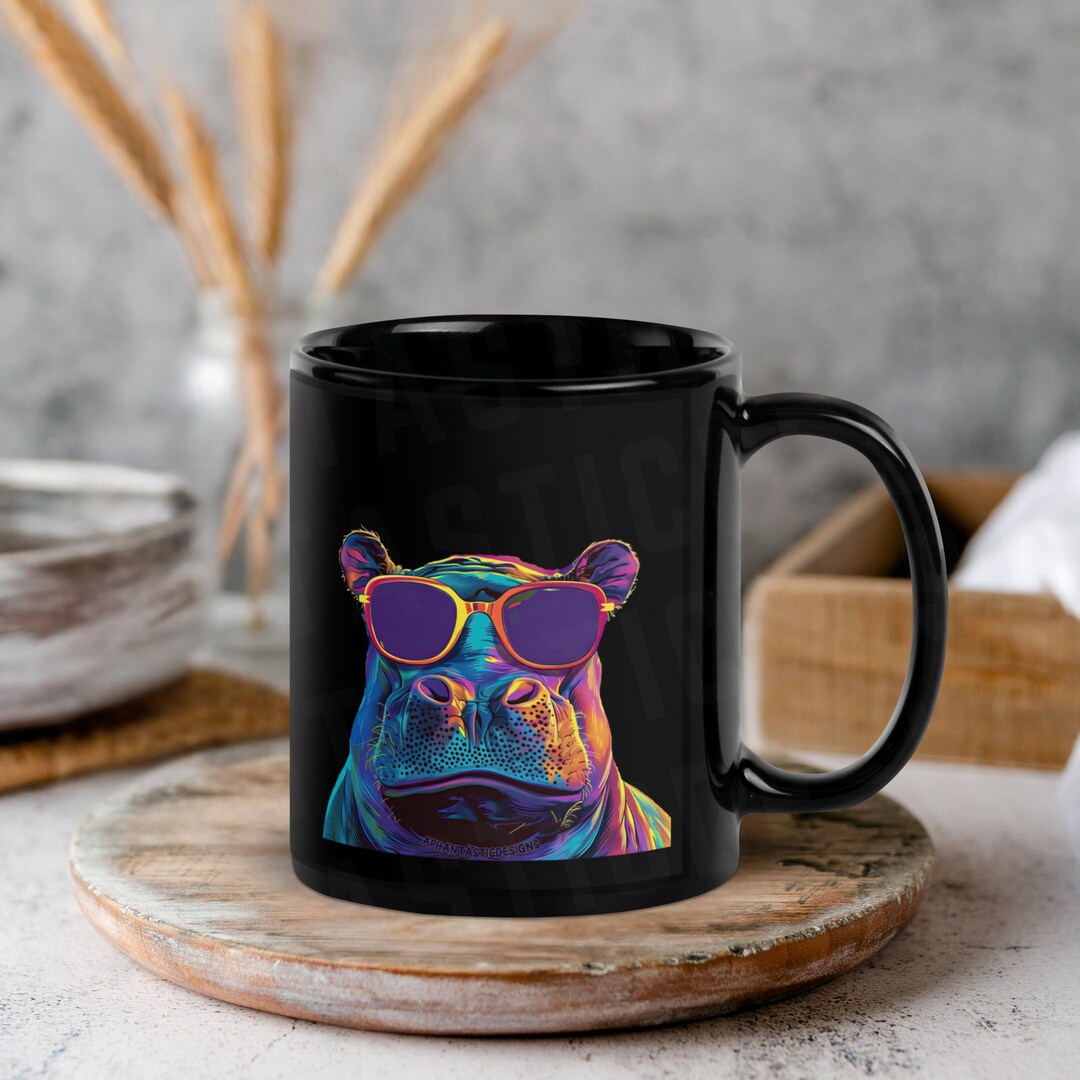 11 Oz 15 Oz | Neon Hippo Mug Summer Mug Funny Gift for Hippo Lover ...