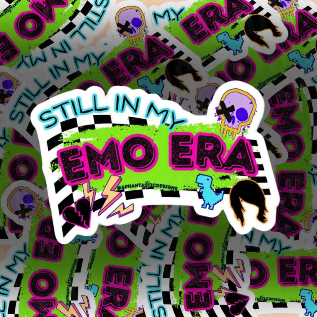 Unique Decal Elder Emo Sticker White Border Funny Millennial Gen X 2000 ...