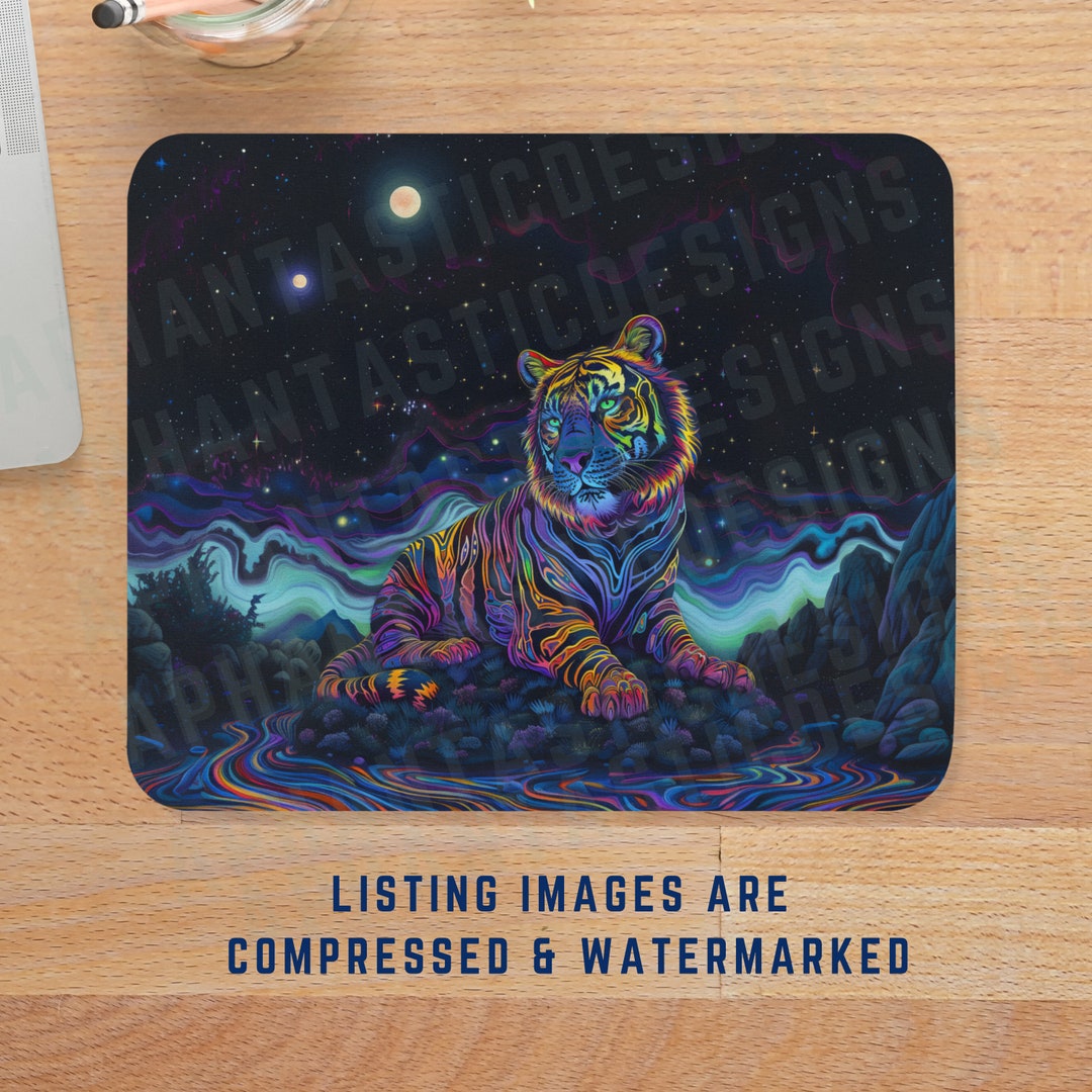 Space Tiger Mouse Pad, Cyberpunk Sci-fi, Scifi Fantasy Art Weird Galaxy ...