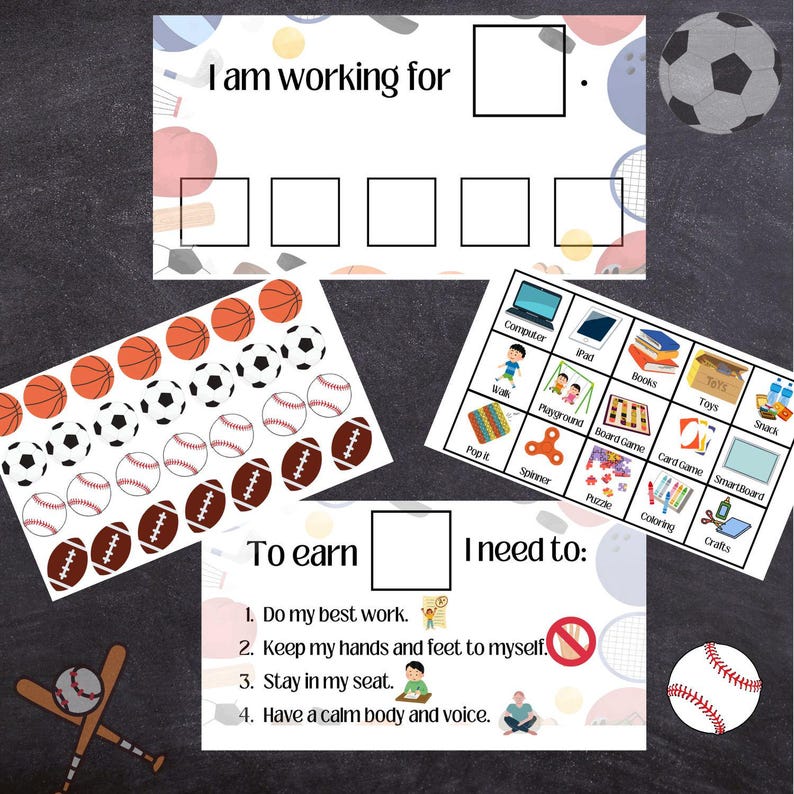 SPORTS THEME | Behavior Chart | Visual Behavior Chart | Positive ...
